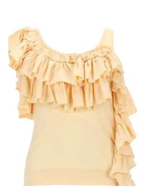 Dries Van Noten Asymmetrical Ruffled Tank Top - Yellow