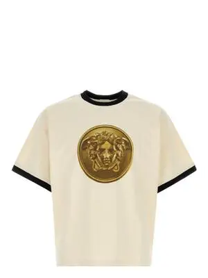 Versace Medusa Coin Print T-shirt - Ecru