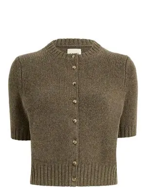 Khaite Nora Short-sleeve Cardigan - Artichoke