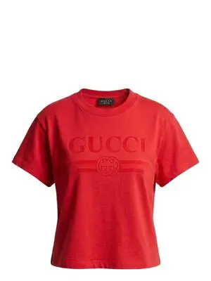 Gucci Cotton Jersey T-shirt With Print - Red