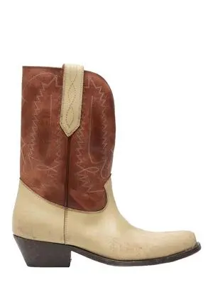GOLDEN GOOSE Wish Star Low Boots - Beige And Brown