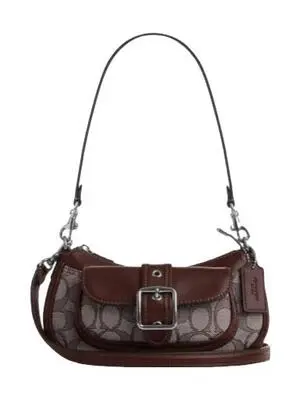 COACH Ashton Mini Shoulder Bag In Signature Jacquard - Silver/oak/maple
