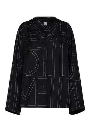TOTÊME Totême Monogram-Print Satin Shirt