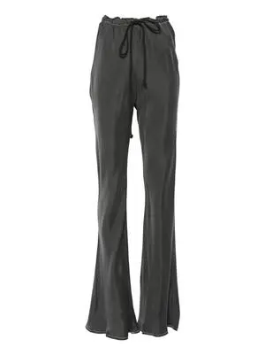 SONG FOR THE MUTE Drawstring Waist Flared Trousers - Black