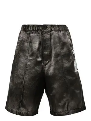 MIHARA YASUHIRO Maison Mihara Yasuhiro Logo Patch Satin Bermuda Shorts