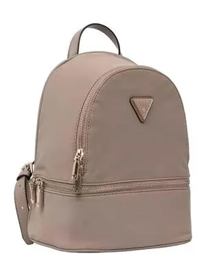 Guess Logo Plaque Zip-around Backpack - Neutrals