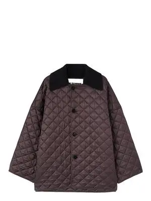 JIL SANDER Quilted Down Jacket With Detachable Collar - Blackberry