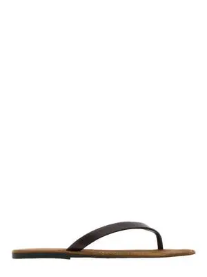 THE ROW Beach Thong Slippers - Dark Brown