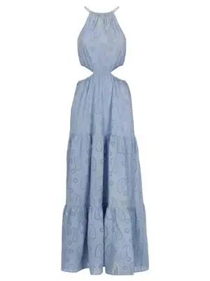 MC2 SAINT BARTH Kaby Broderie Anglaise Maxi Dress - Blue