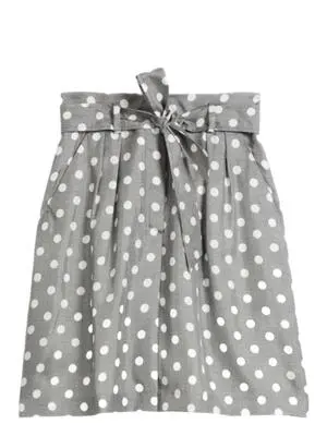 Max Mara Polka Dot Belted Skirt - Gray