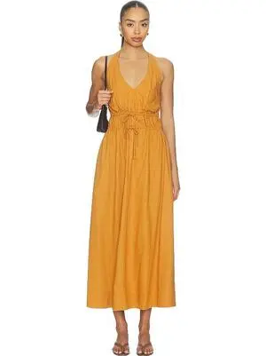 Paige Alysha Halterneck Dress - Rust