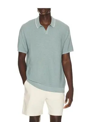 Marine Layer Greyson Knitted Polo In . Also - Blue