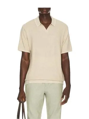 Marine Layer Greyson Knitted Polo In . Also - Brown