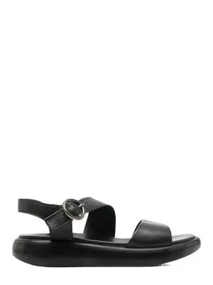 SERGIO MORETTI FIRENZE Leather Buckle-fastening Sandals - Black