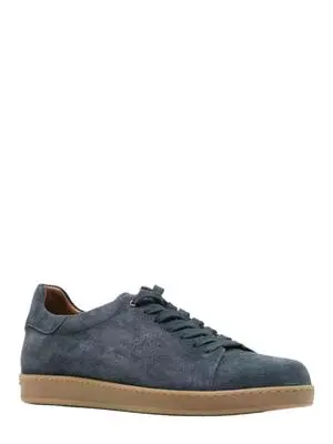 ALBERTO GOZZI Perforated Suede Lace-up Sneakers - Blue
