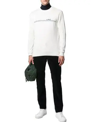 A.p.c. Cashmere & Cotton Blend Logo Print Jumper - Neutrals