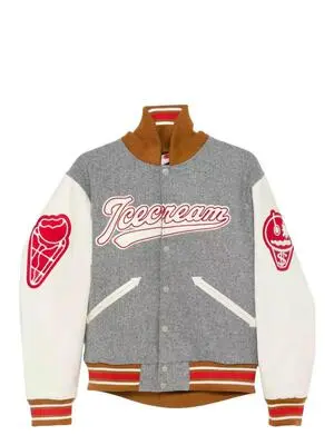 ICECREAM Logo Patch Bomber Jacket - Grey