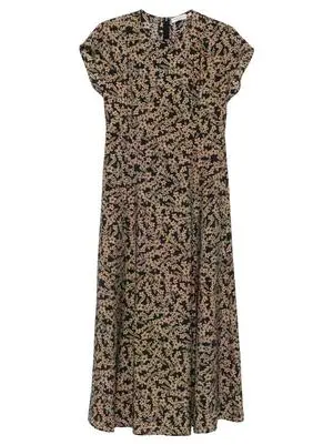 Marc O'polo Floral Print Cap Sleeve Dress - Blue
