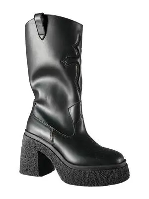 ALTERCORE Monroe Western-style Platform Boots - Black