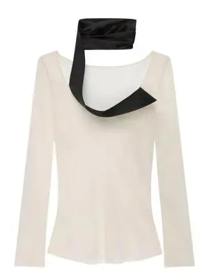 Givenchy Asymmetrical Silk Blouse - Neutrals