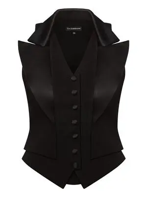 TIA DORRAINE Single-breasted Waistcoat - Black