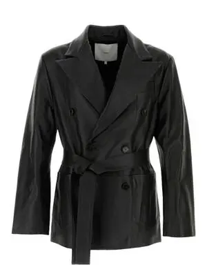 SETCHU Long-sleeved Leather Jacket - Black