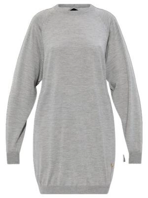 Moschino Moschino Logo Plaque Open-Back Mini Dress Gray