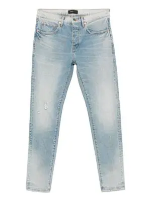 PURPLE BRAND Distressed Light Wash Denim Jeans - Light Blue