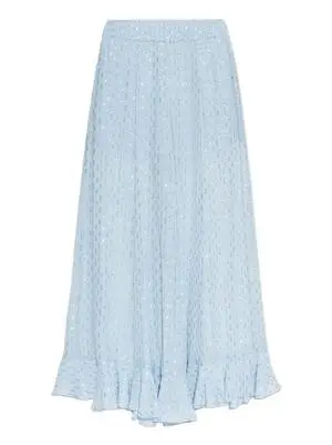 ZIMMERMANN Zimmermann Ruffled Hem Wide-Leg Trousers