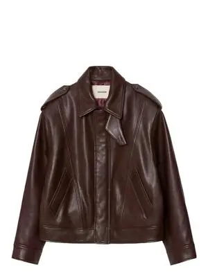 Zadig&Voltaire Kimo Leather Jacket - Wine Red