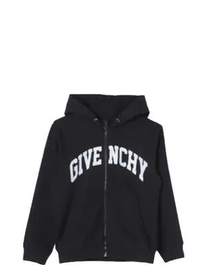 Givenchy Hooded Zip-up Hoodie With Logo - Black