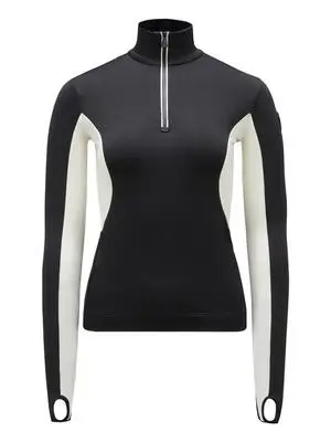 Moncler Half-zip High Neck Sweater - Black