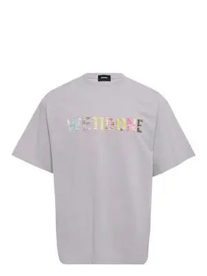 We11Done Checkered Logo T-shirt - Grey