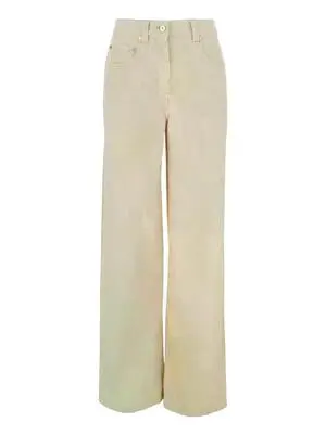 Brunello Cucinelli Beige Corduroy Monili Chain Trousers - Neutrals
