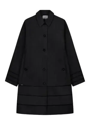 Coperni Tonal Stripes Tailored Coat - Black
