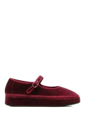 FLABELUS Double Lucrecia Velvet Mary Jane Shoes - Red