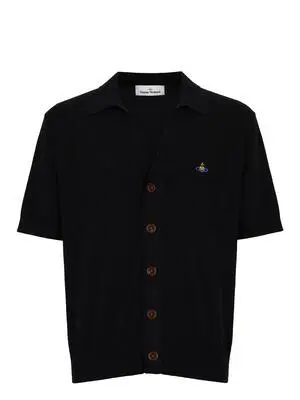 VIVIENNE WESTWOOD Short Sleeve Polo Cardigan - Black