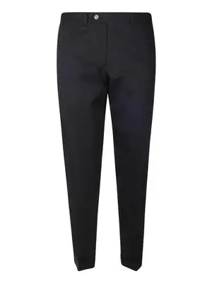 BARBA NAPOLI Pressed Crease Turn-up Trousers - Blue