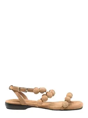 Ash Bobble Embellished Leather Sandals - Neutrals