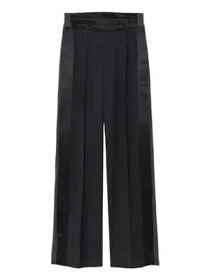 Undercover Satin-trim Pleated Trousers - Grey