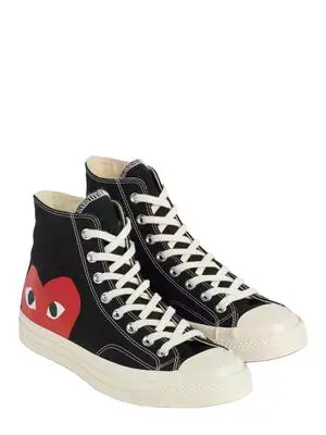 Play Comme Des Garcon X Converse Chuck 70 Big Heart Sneakers - Black