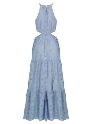 MC2 SAINT BARTH Broderie Anglaise Maxi Dress - Blue
