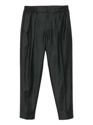 TAGLIATORE TAGLIATORE Grey Pinstripe Tailored Wool Trousers