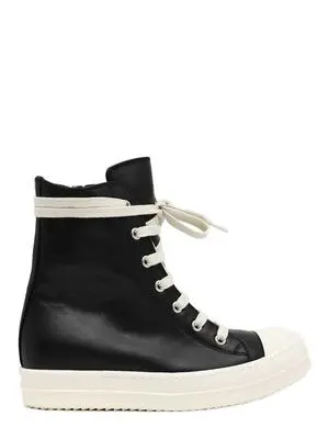 Rick Owens RICK OWENS High-Top Leather Trainers Black