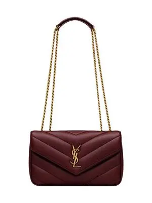 Saint Laurent Loulou Matelassé Small Shoulder Bag - Red Cabernet Sauvignon