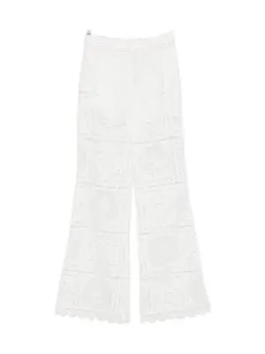 Zimmermann Embroidered Wide-leg Trousers - White