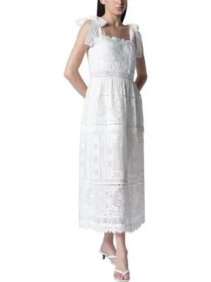 Zimmermann Ivory Aster Midi Dress - White