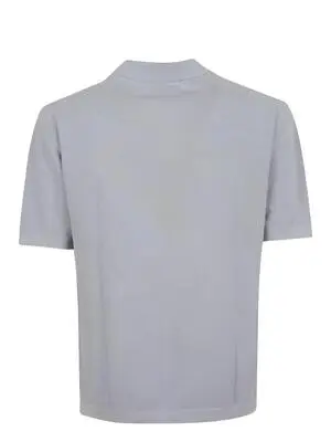 CRUCIANI Short-sleeve Knitted Polo Shirt - Grey
