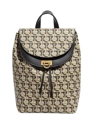 FERRAGAMO Monogram-logo Backpack - Nude