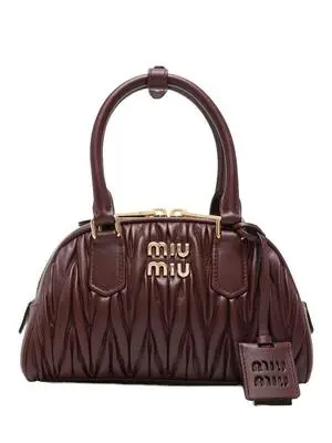 Miu Miu Miu Miu Matelassé Leather Tote Bag Red